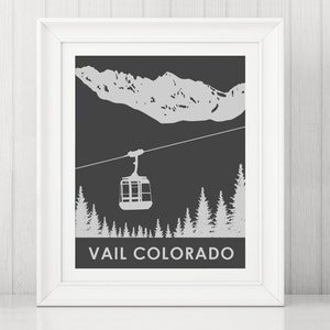 Vail Colorado Art Print, Vail CO, Vail Art Print, Skiing Art, Gifts for ...