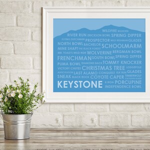 Keystone Ski Trails Print Keystone CO Art Print Gift for Skier Keystone ...