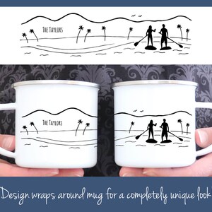 Paddle Board Custom Name Mug, SUP Couple Beach Themed Decor, Best ...