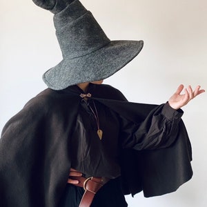 Grey "crooked Mage" Witch Hat / Wizard Hat / Pointy Hat / Mage ...