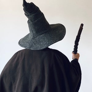 Grey "crooked Mage" Witch Hat / Wizard Hat / Pointy Hat / Mage ...