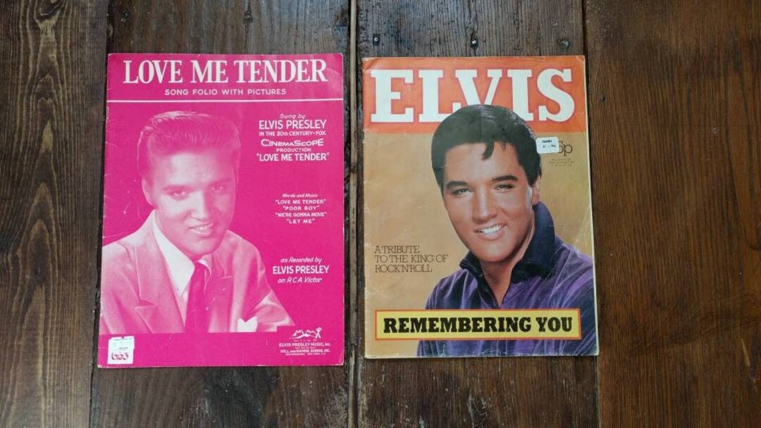 Vintage ELVIS PRESLEY Books Magazines X 2 Sheet Music 'love Me Tender ...