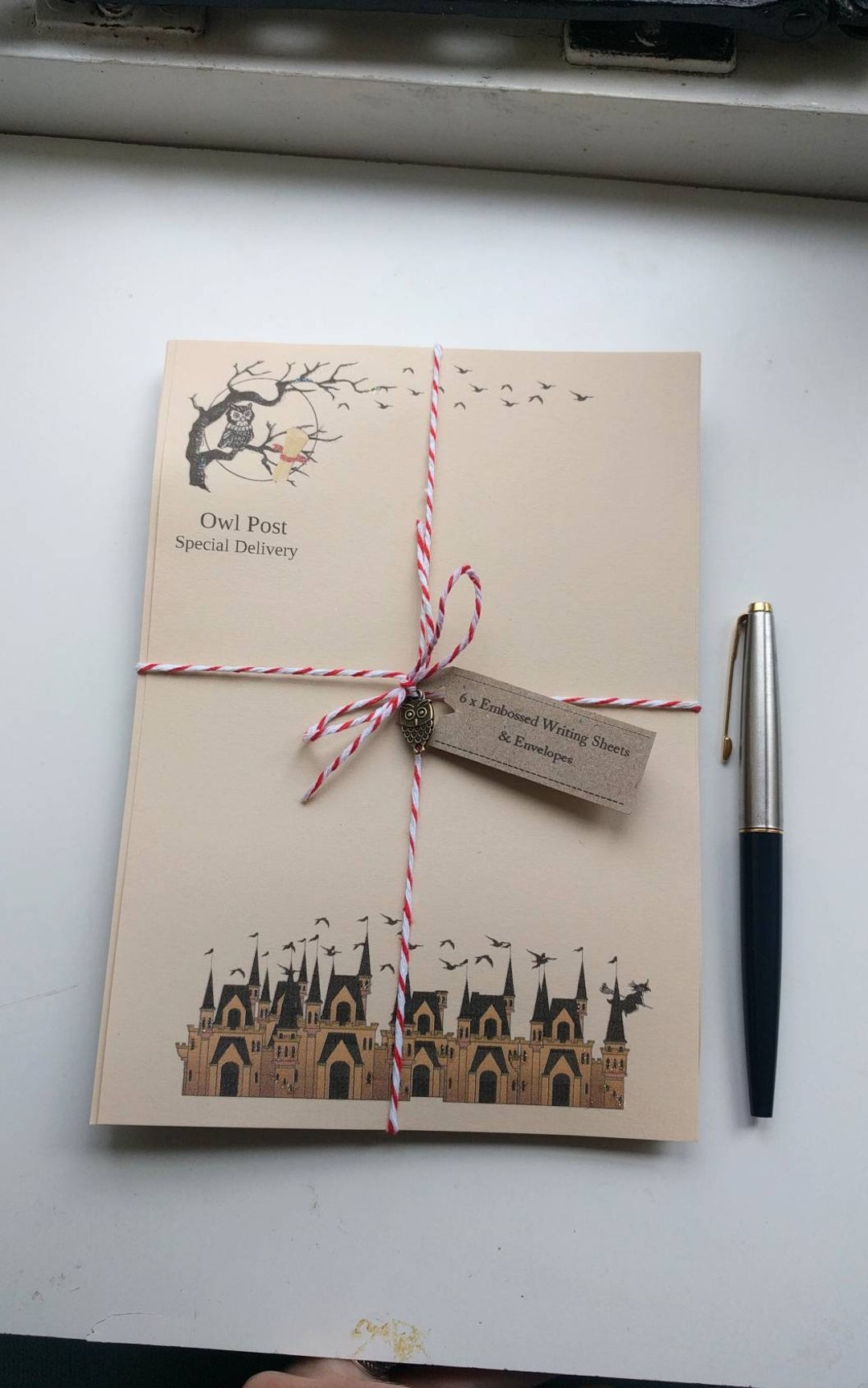 Handmade Embossed Writing Paper Stationery-owl, Castle, Witches ...