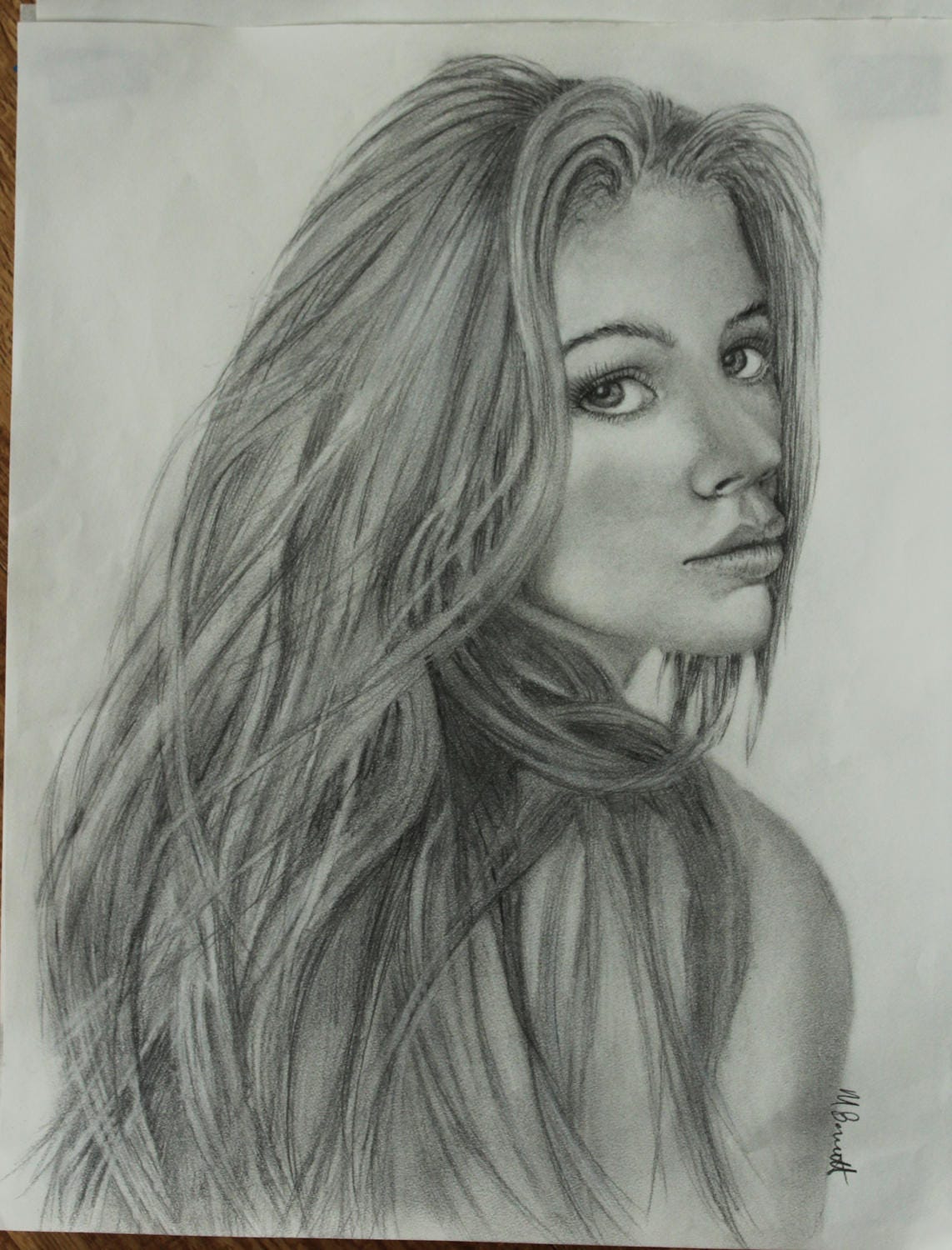 Grayscale Custom Portrait in Realistic Style, Black and White, Charcoal ...