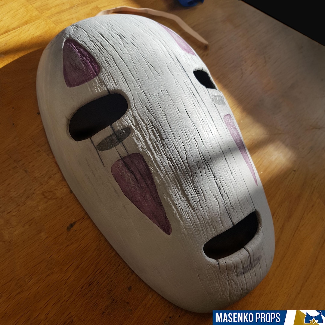 Noh Theatre Noppera-bo Mask - White and Purple - Etsy