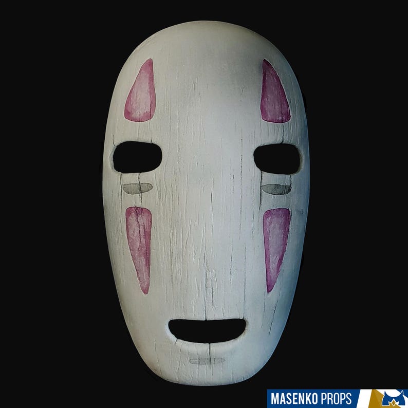 Noh Theatre Noppera-bo Mask - White and Purple - Etsy