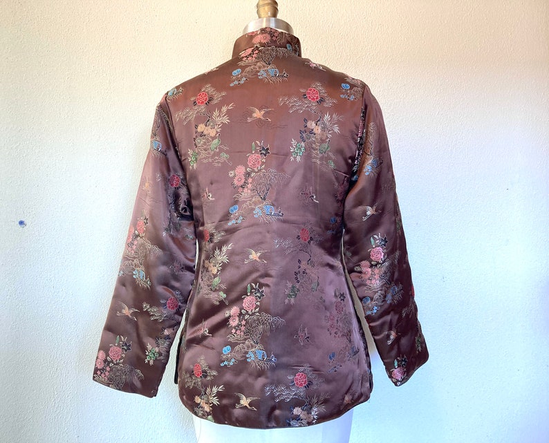 Vintage Brown Quilted Satin Chinese Jacket - Etsy