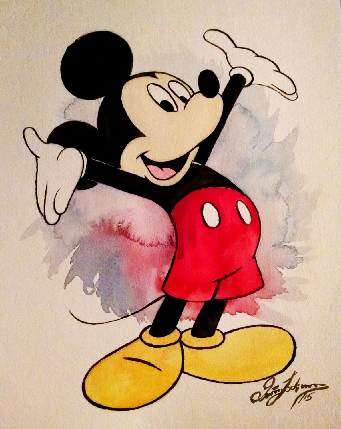 Mickey Mouse Art Print Mickey Mouse Painting Disney - Etsy