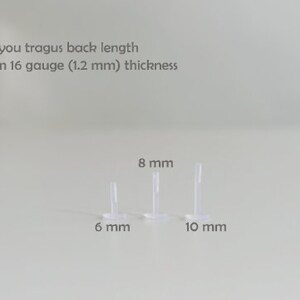 Add On Extra Tragus Backs 16 Gauge Bioflex Style Push Fit Tragus/labret ...