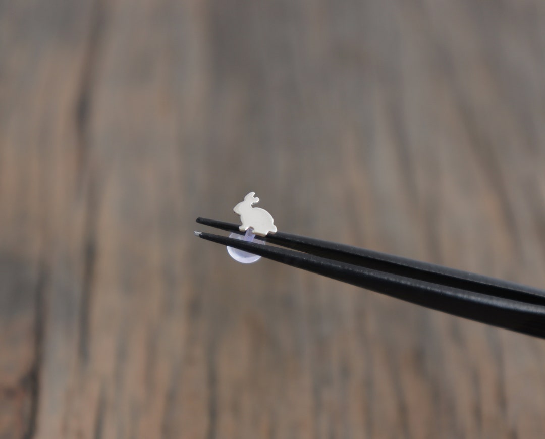 Bunny Tragus Labret Stud, Sterling Silver Rabbit Cartilage Stud, Easter ...