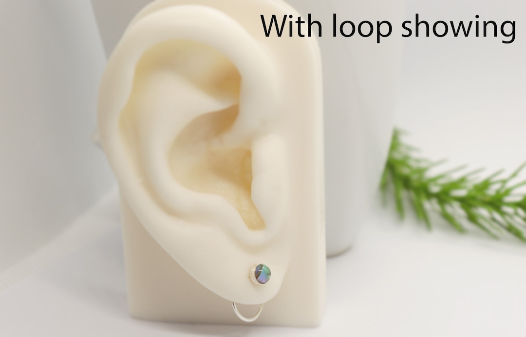 Paua Shell Backless Earrings • Super Comfy • No Poke Studs • Sterling ...