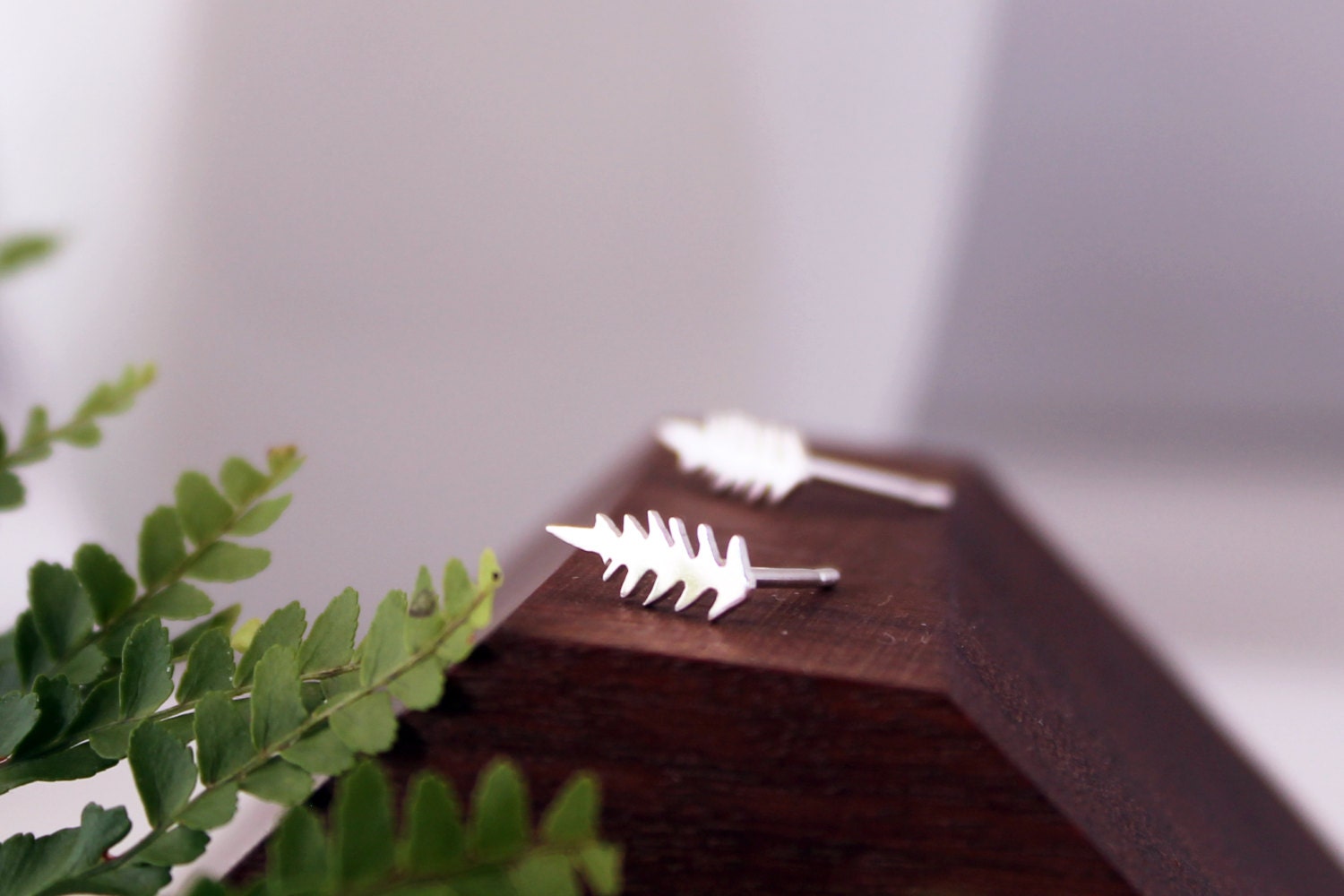 Micro Fern Studs Sterling Silver Leaf Studs Fern Earrings - Etsy Australia