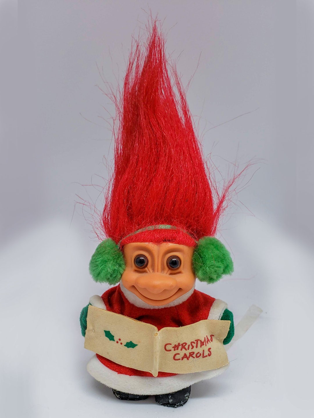 Vintage Russ Troll Doll - Christmas Caroler - Etsy