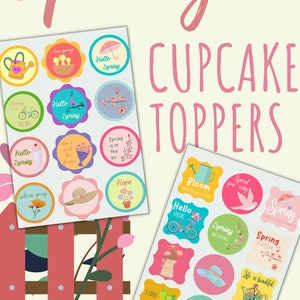 Printable Spring Cupcake Toppers, Cupcake Toppers to Print, Printable ...