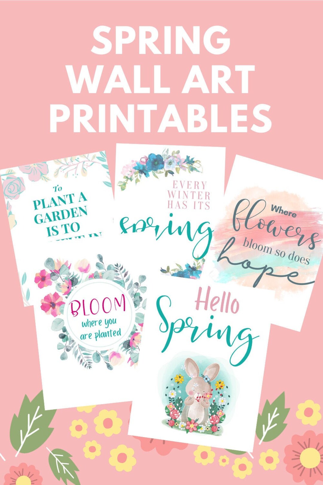 Spring Wall Art, Printable Spring Wall Art, Spring Printables, Spring ...