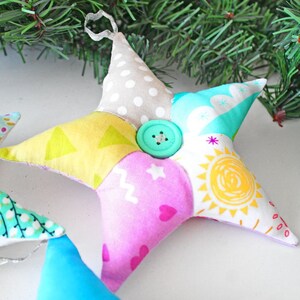 Patchwork Star Ornaments Sewing Pattern, Patchwork Stars, Star ...