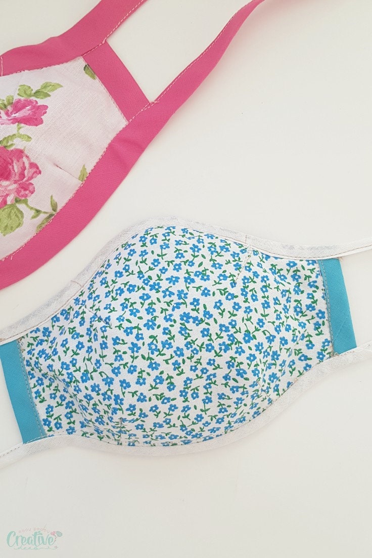 No Elastic Fabric Face Mask With Filter Pocket, Fabric Face Mask ...