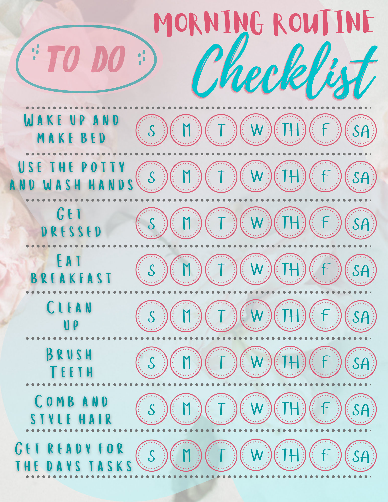 Morning Routine Checklist Printable Printable Morning - Etsy