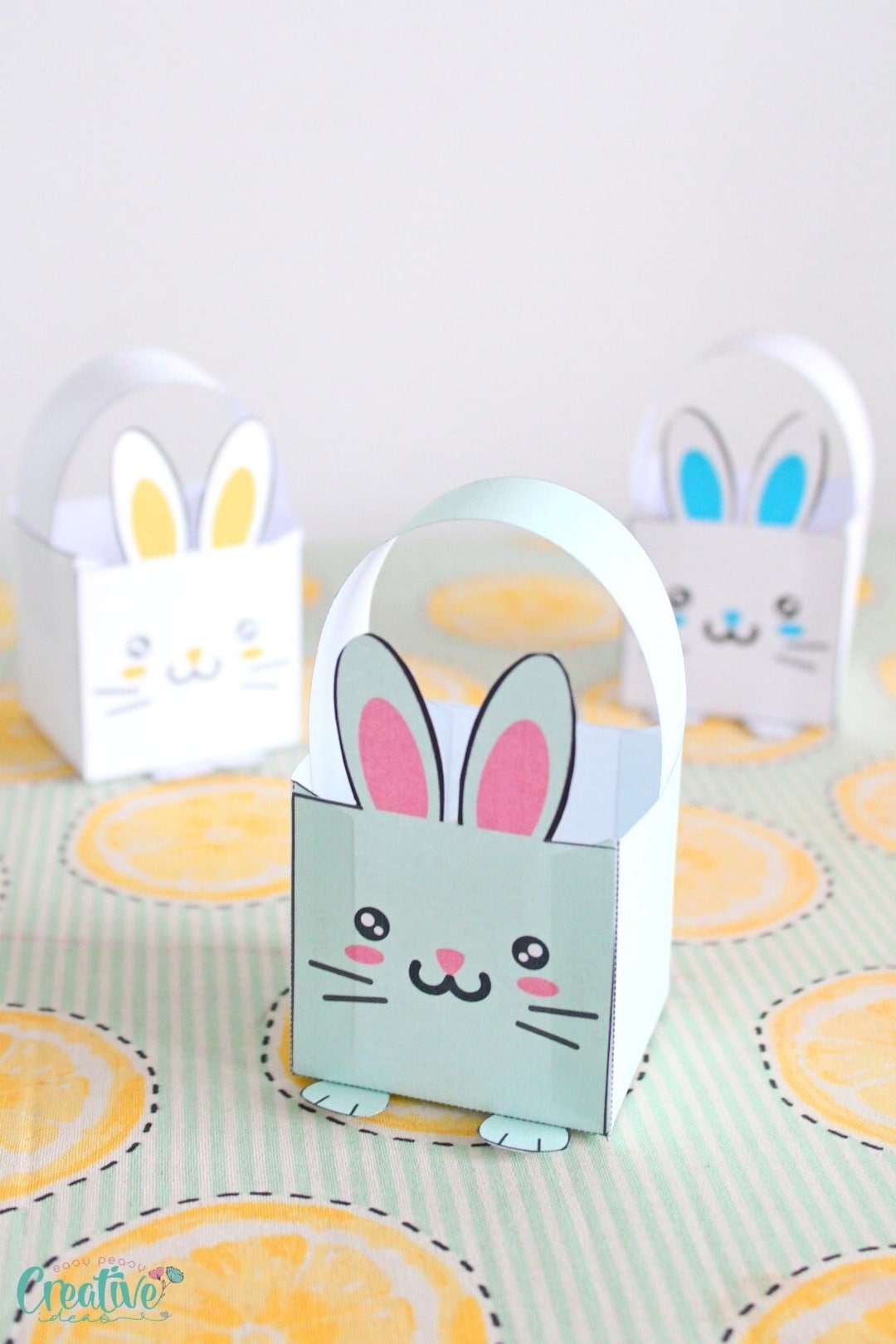 Printable Easter Basket, Easter Basket Craft, Easter Basket Template, Paper Easter Basket ...