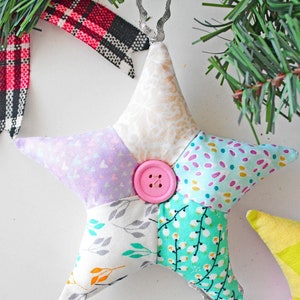 Patchwork Star Ornaments Sewing Pattern, Patchwork Stars, Star ...