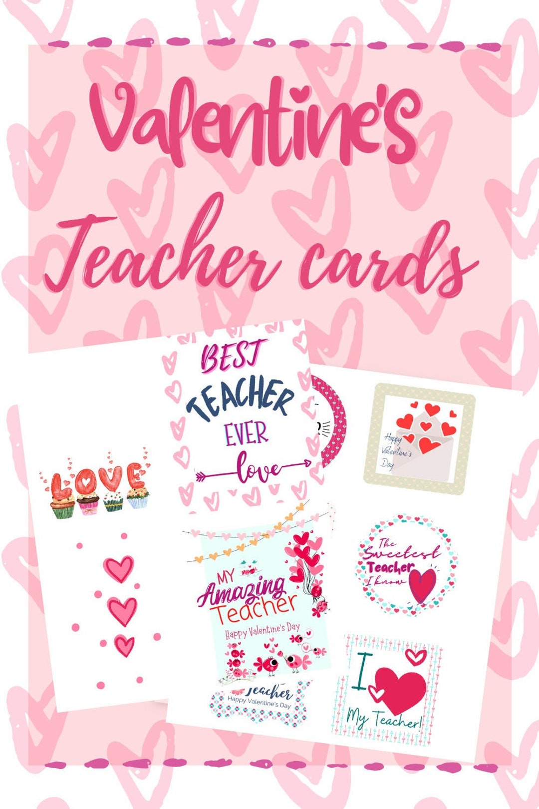 Valentine's Day Teacher Cards Printables, Printable Teacher Cards ...