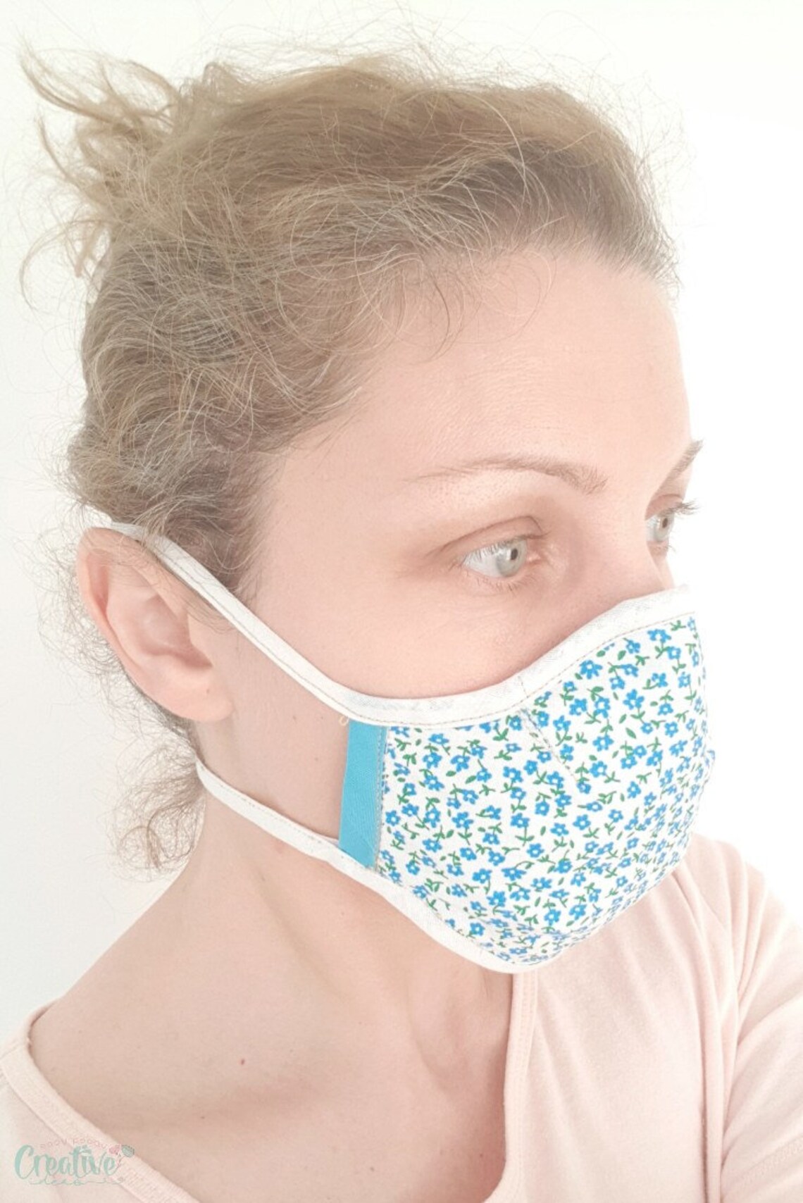 No Elastic Fabric Face Mask With Filter Pocket, Fabric Face Mask ...