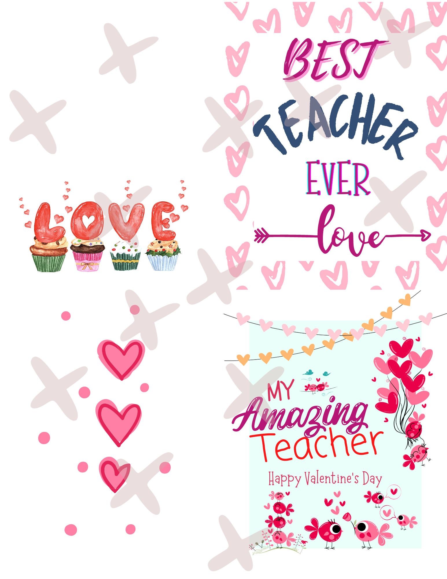 Valentine's Day Teacher Cards Printables, Printable Teacher Cards ...