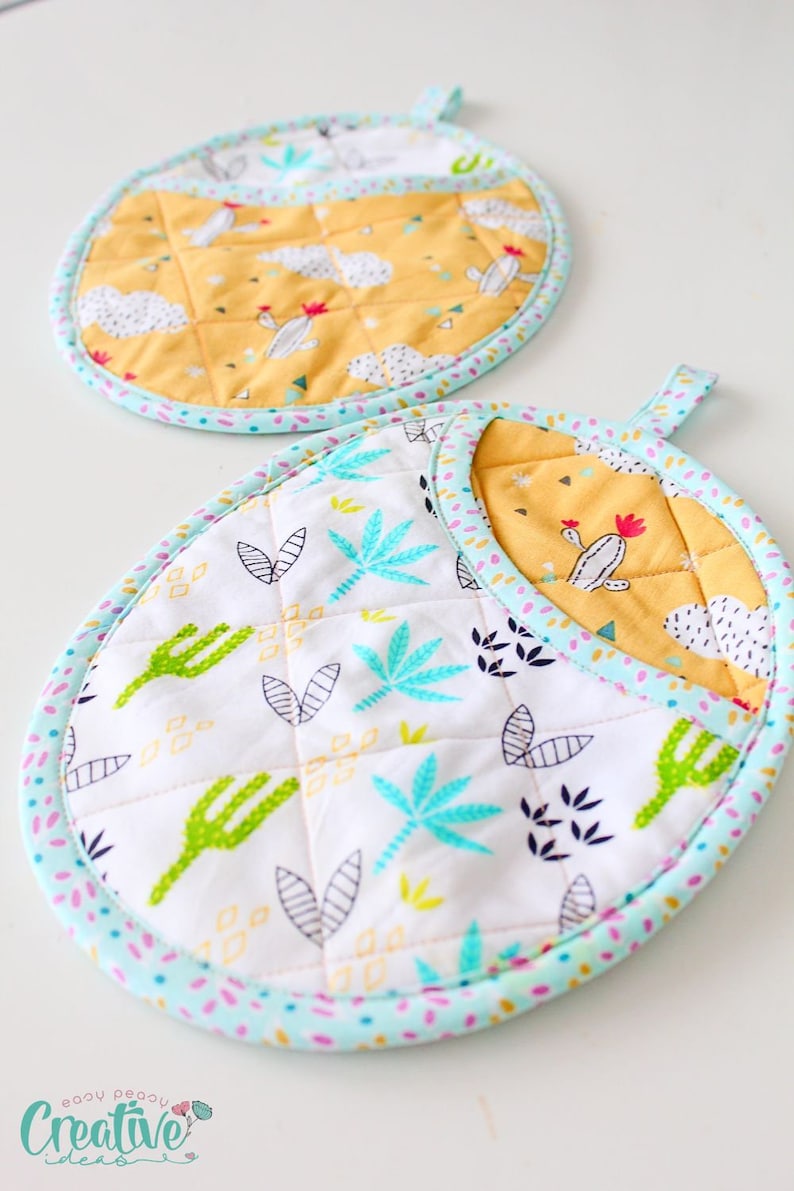 Oval Pocket Pot Holders Sewing Pattern, Pot Holders, Potholders Sewing Pattern, Oval Potholders ...