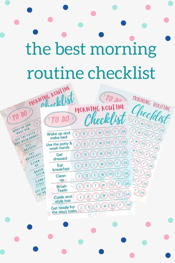 Morning Routine Checklist Printable Printable Morning - Etsy