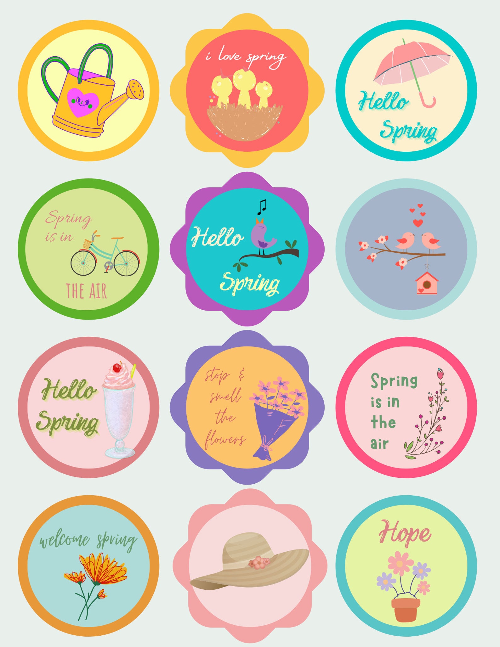 Printable Spring Cupcake Toppers, Cupcake Toppers to Print, Printable ...