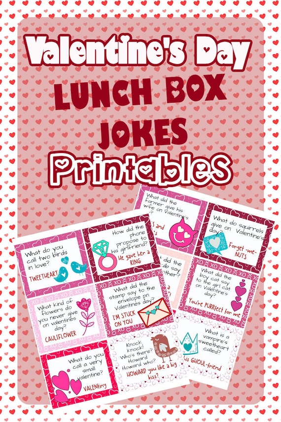 Valentine's Day Lunch Box Jokes Printables Valentine - Etsy