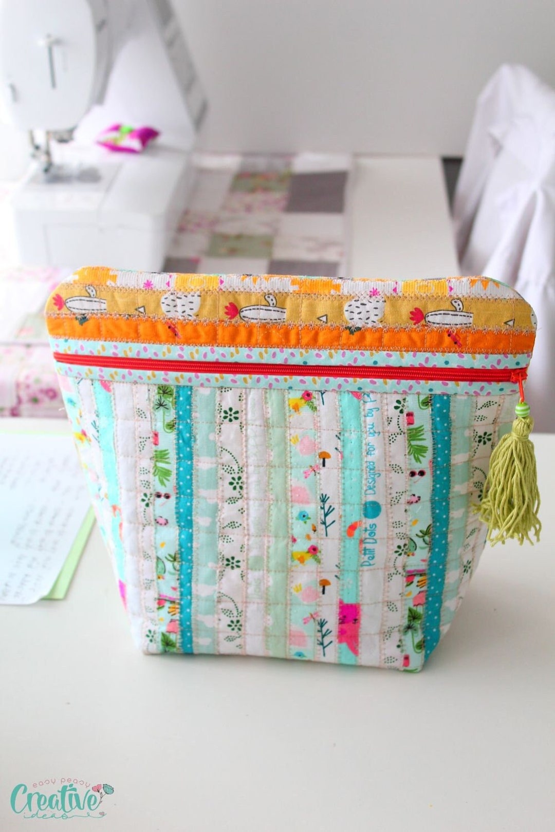Quilted Toiletry Bag Pattern With Selvage Fabric, Diy Toiletry Bag ...