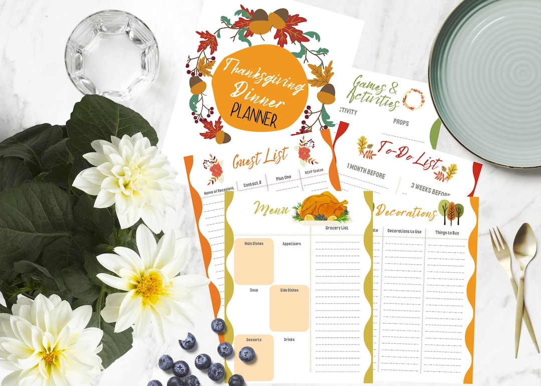 Printable Thanksgiving Planner, Dinner Planner, Thanksgiving Planner ...