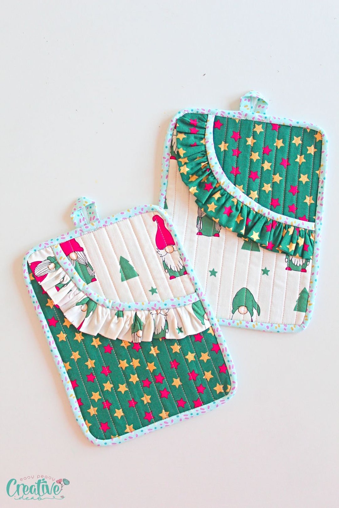 Potholder Pattern With Ruffle Pocket, Potholder Pattern, Rectangle ...
