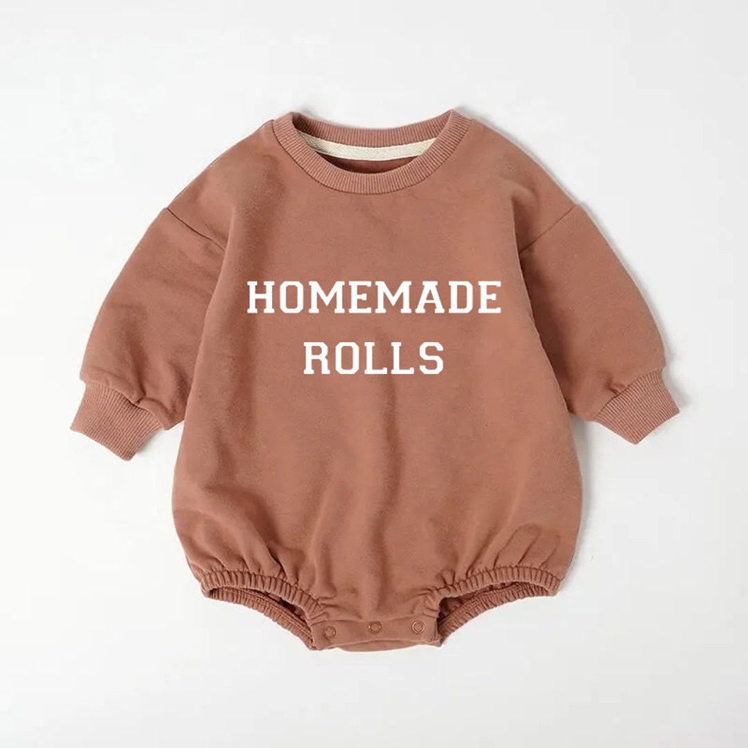 Thanksgiving Crewneck, Homemade Rolls Retro, Baby Romper, Retro Fall ...