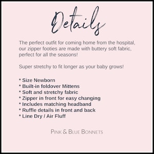 Baby Name Newborn Waffle Knit Ruffled Footie With Bow - Baby Girl ...