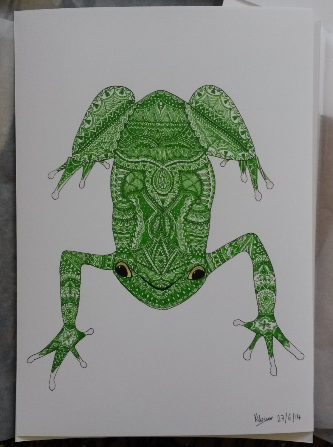 A4 Intricate Patterned Frog Print - Etsy