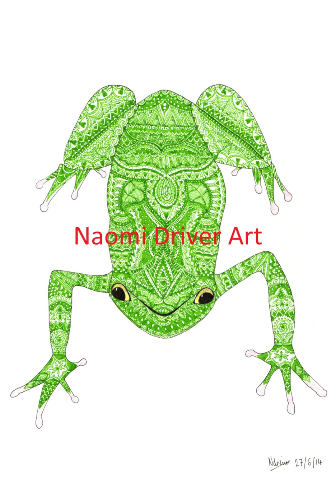 A4 Intricate Patterned Frog Print - Etsy