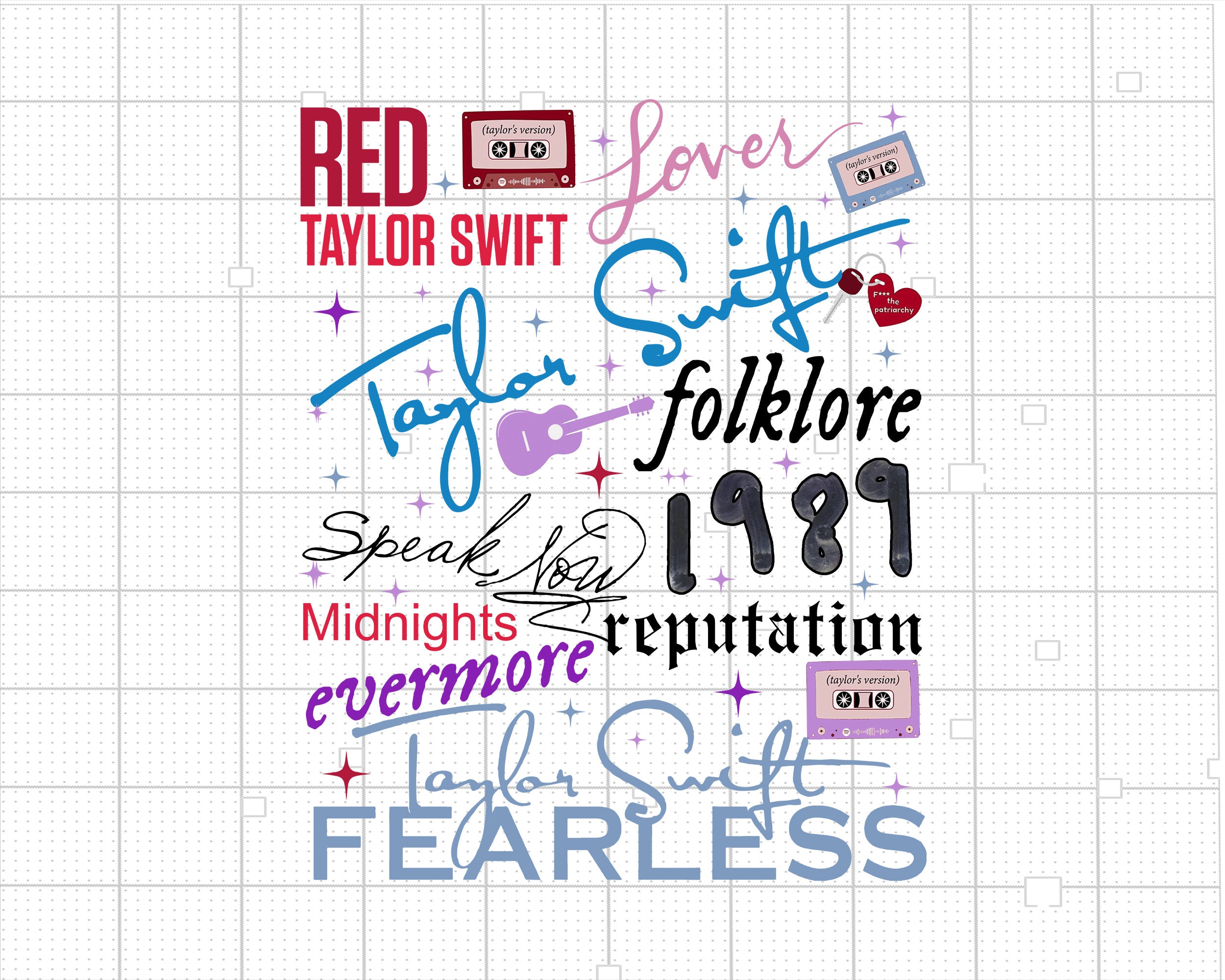Taylor Swift Albums Png, Mega Pack Png, 1989 Taylor Png, Reputation ...