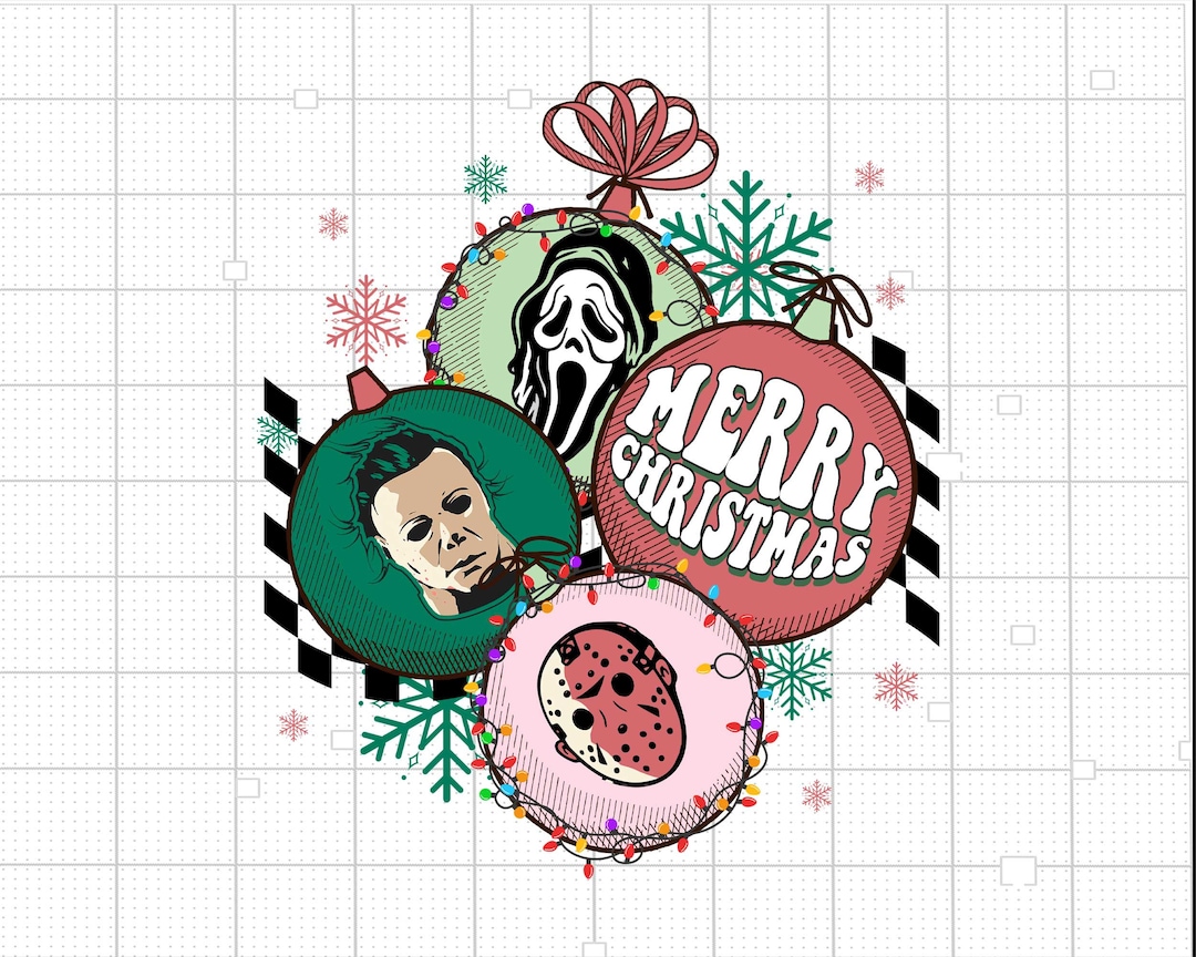 Merry Christmas Horror Png, Christmas 2023 Png, Horror Characters Merry ...