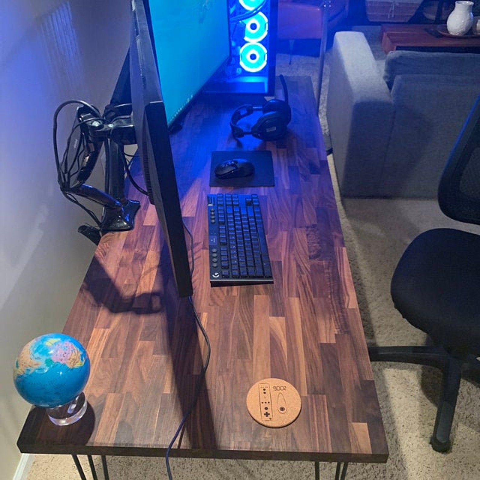 Butcher Block Walnut Desk Top 25 and 30 Wide | Etsy