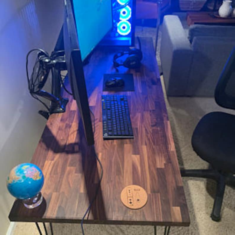 Pretty Walnut Butcher Block Desktop, 25-30" X 48 to 72 Inch Long USA ...