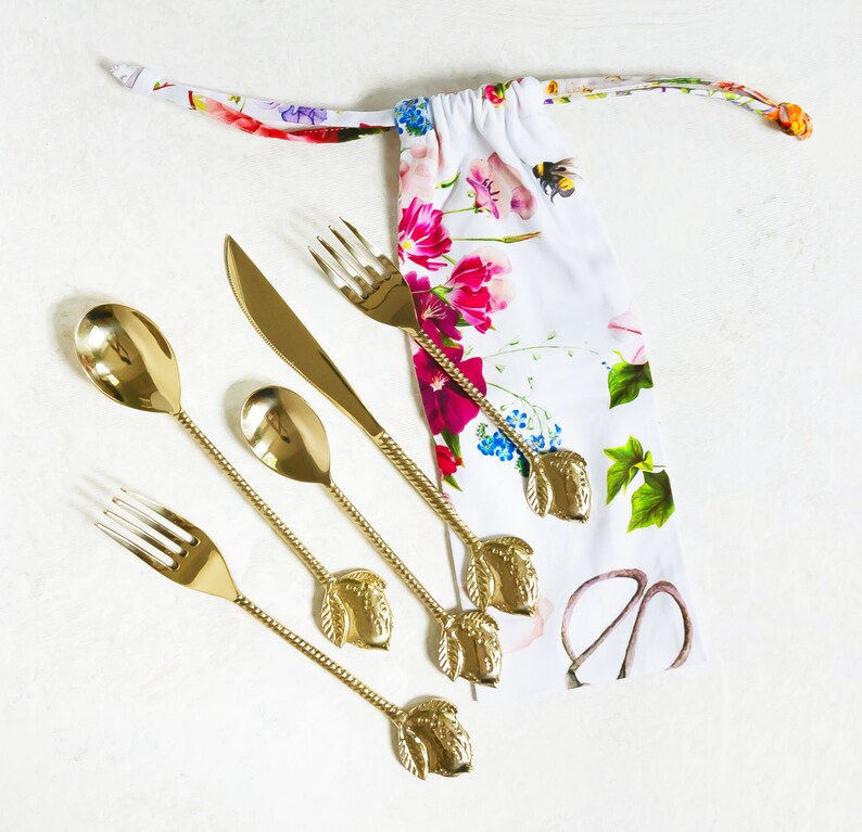 Gold Brass Lemon 'limone' Cutlery, Silverware, Flatware, Serviceware ...