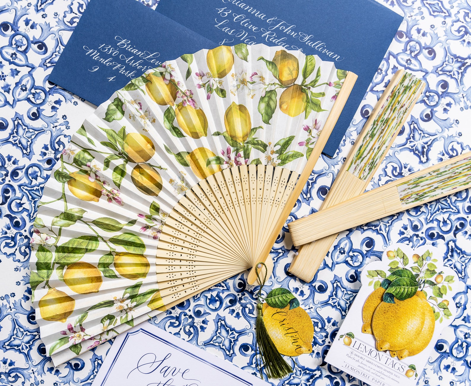 Lemon Fans Set of 10 Wedding Favors Party Favours Hand - Etsy