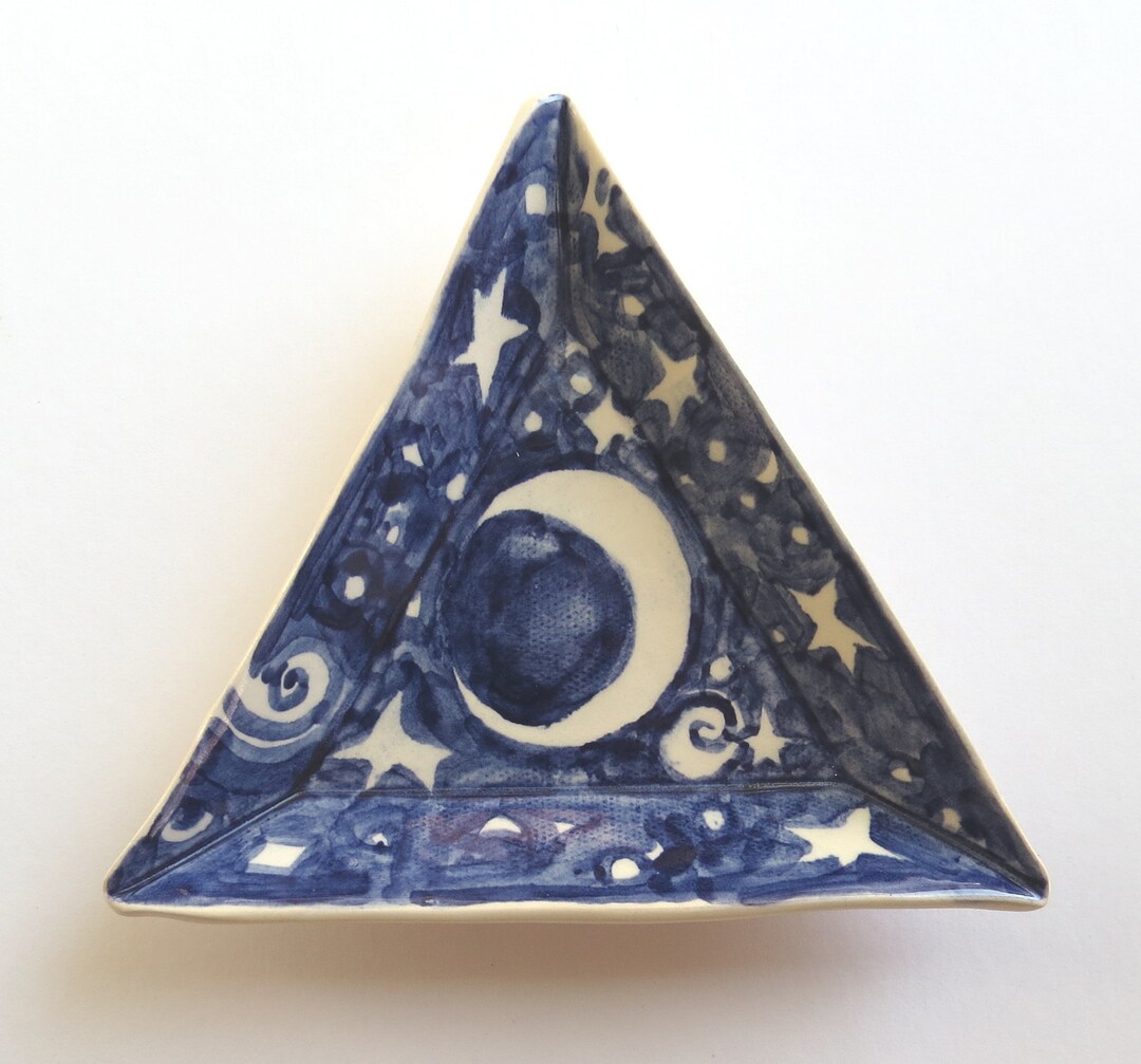 Soap Dish Blue Moon Stars -mystical Art 6 Inch Ceramic Dish -small ...