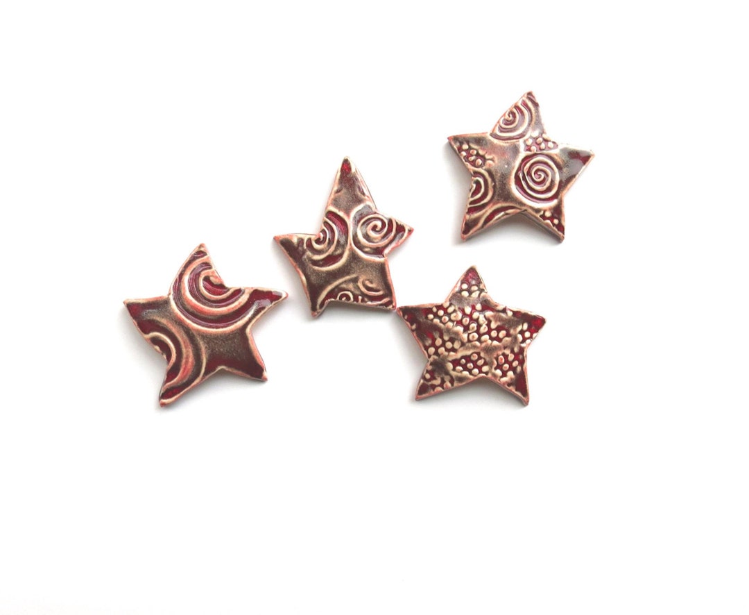 Red Wall Hanging Stars Small Set of 4 - Wall Sculpture - Blood Red ...