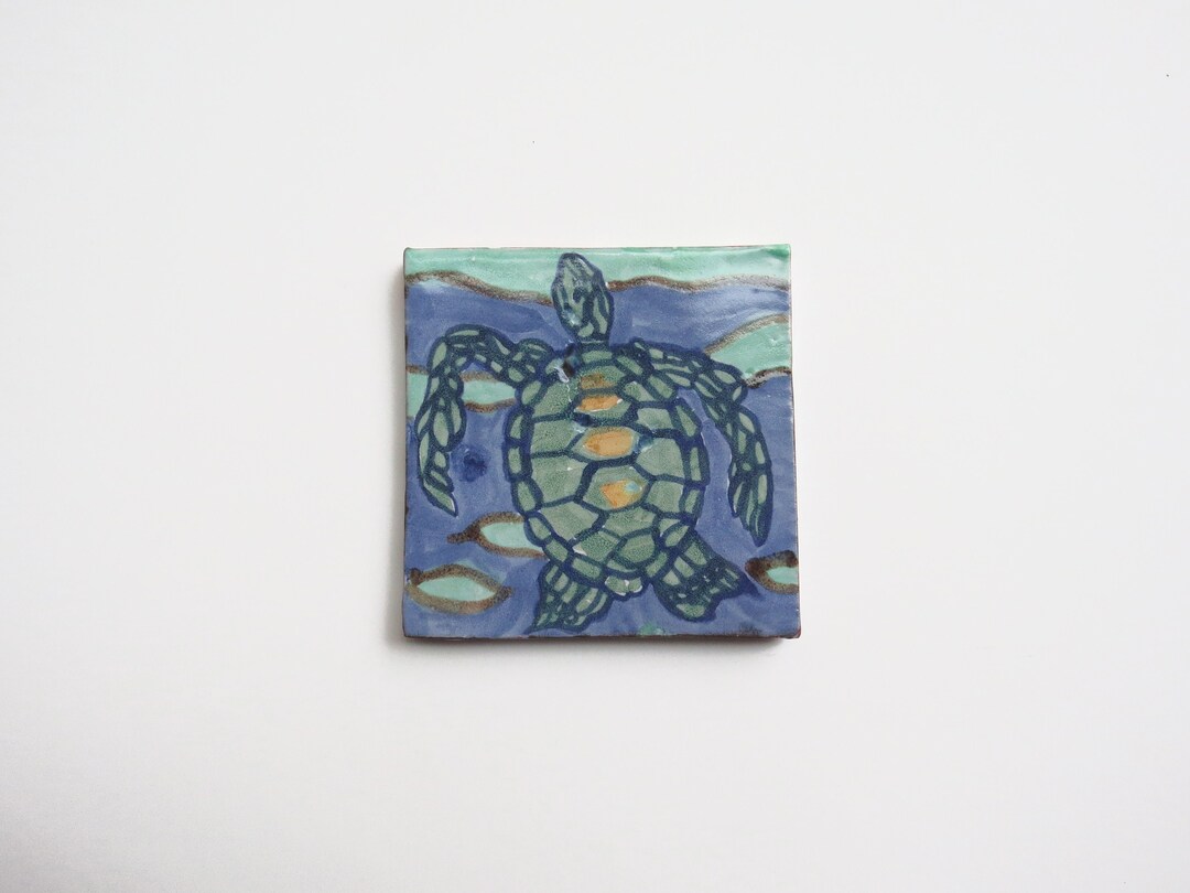 Ceramic Handmade Tile Back-splash -sea Turtle Tile - 4x4 Ceramic Tile ...