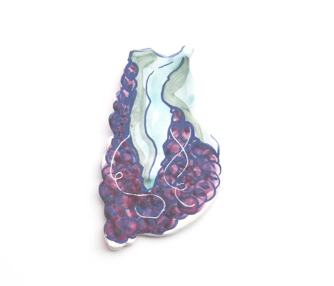 Handmade Ceramic Grapes Spoon Rest: Majolica Kitchen Decor - Etsy