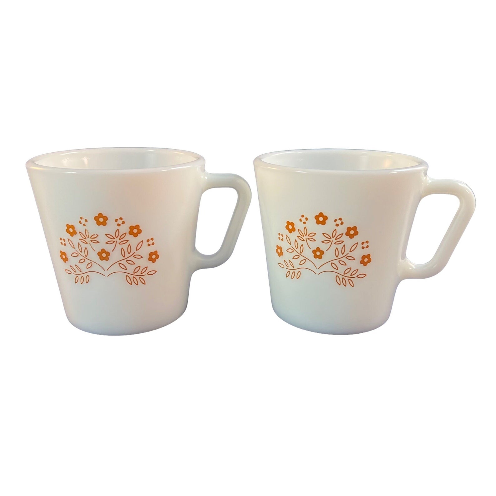 Pyrex Summer Impressions Ginger Coffee Mugs Milk Glass Lot of - Etsy