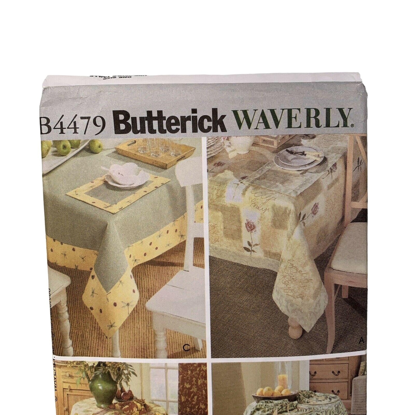Butterick B4479 Waverly Tablecloth Table Topper Pattern Cottagecore ...
